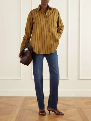 JAMIE HALLER The Essential Striped Cotton And Silk-blend Shirt