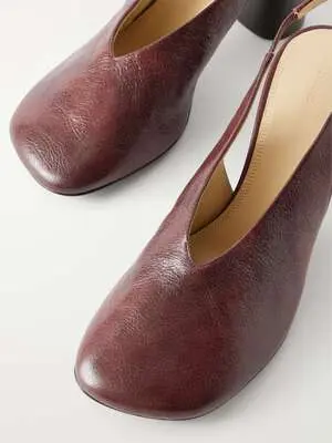 LEMAIRE Glove 80 Crinkled-leather Slingback Pumps