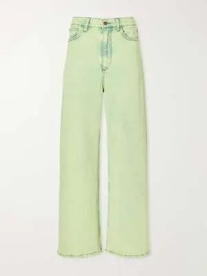 SANDERLAK Mid-rise Wide-leg Jeans - Green