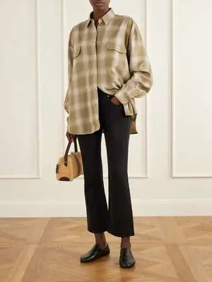 JAMIE HALLER The Big Checked Cotton-flannel Shirt
