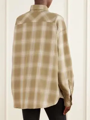 JAMIE HALLER The Big Checked Cotton-flannel Shirt