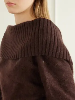 Sportmax Off-the-shoulder Wool Sweater - Brown