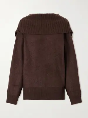 Sportmax Off-the-shoulder Wool Sweater - Brown