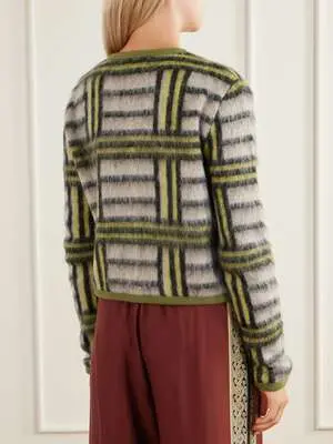 La DoubleJ Check Wool-blend Cardigan