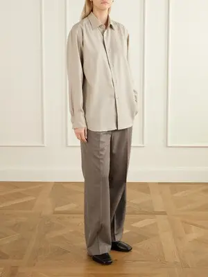 Auralee 100% Wool Button-down Shirt - Neutrals