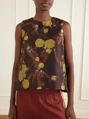 La DoubleJ La Scala Jacquard Top - Brown