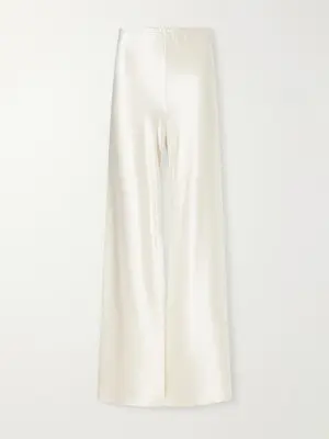 LESET Barb Draped Wide-leg Pants - Neutrals