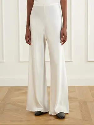 LESET Barb Draped Wide-leg Pants - Neutrals