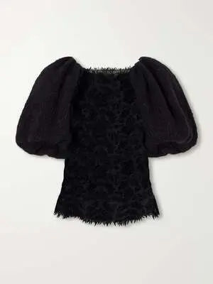 PAULINE DUJANCOURT Laia Lace-trimmed Knitted Blouse - Black