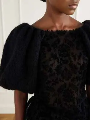 PAULINE DUJANCOURT Laia Lace-trimmed Knitted Blouse