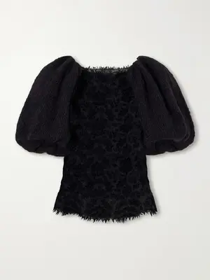 PAULINE DUJANCOURT Laia Lace-trimmed Knitted Blouse