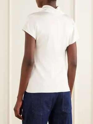 Another Tomorrow Draped Jersey Top