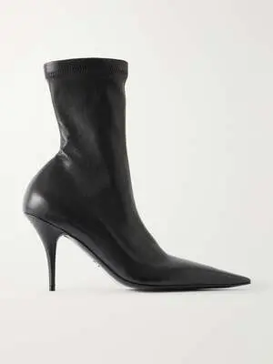 Balenciaga Avenue Bootie 90 Leather Ankle Boots