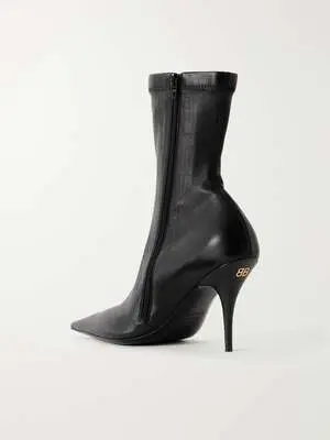 Balenciaga Avenue Bootie 90 Leather Ankle Boots