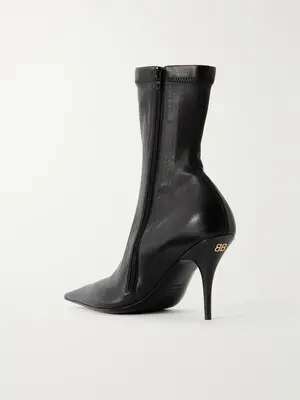 Balenciaga Avenue Bootie 90 Leather Ankle Boots