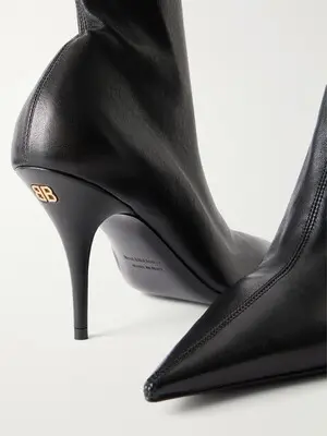Balenciaga Avenue Bootie 90 Leather Ankle Boots