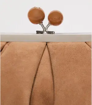 Max Mara Pasticcino Suede Clutch Bag