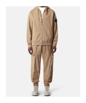 Stone Island Regular-fit Zip-up Hooded Sweatshirt With Ribbed Inserts