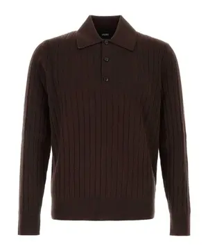 Amiri Ribbed-knit Long-sleeve Polo Shirt