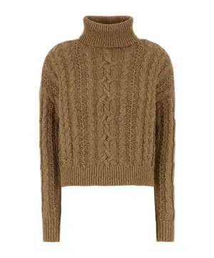 Ralph Lauren Cable Knit Turtleneck Sweater - Beige