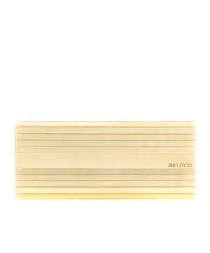 JIMMY CHOO Jimmy Choo Striped Mother-of-Pearl Clutch With Gold-Tone Chain Gold