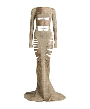 Rick Owens Metallic Long-sleeve Dress