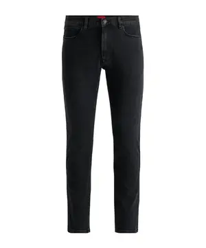 Hugo Boss Washed Straightleg Denim Trousers - Black