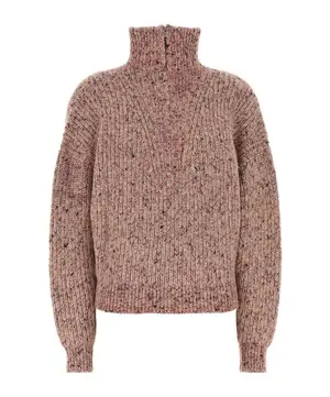 Isabel Marant Étoile Speckled Blend Half-zip Turtleneck Sweater