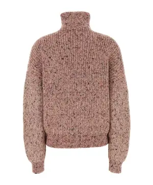 Isabel Marant Étoile Speckled Blend Half-zip Turtleneck Sweater - Pink