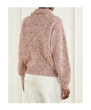 Isabel Marant Étoile Speckled Blend Half-zip Turtleneck Sweater - Pink