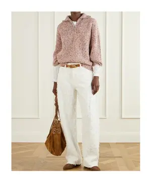 Isabel Marant Étoile Speckled Blend Half-zip Turtleneck Sweater - Pink