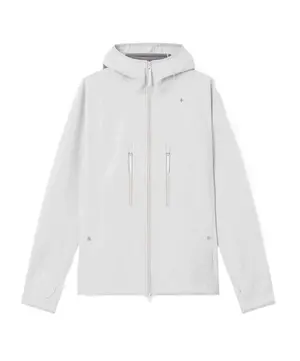 Stone Island Oversized-fit Zip-up Hooded Sweatshirt With Zip Pockets - Plaster