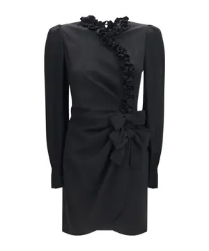 Alessandra Rich Jacquard Dress - Black
