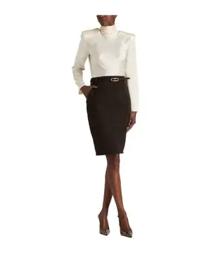 Saint Laurent Minimalist Denim Midi Skirt