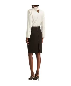 Saint Laurent Minimalist Denim Midi Skirt