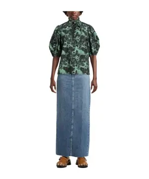 GANNI Printed Short-sleeve Shirt