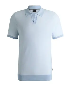 Hugo Boss Knit Shortsleeve Polo - Blue