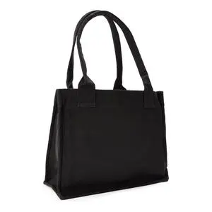 GANNI Shopper Tote Bag With Graphic Print - Black