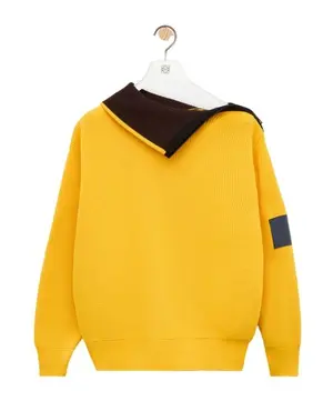 Loewe Zip-up Sweater In Wool - Yellow