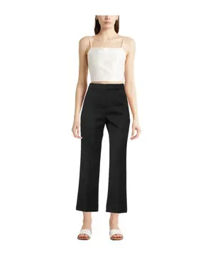 Tory Burch Belted Wool Wide-leg Cropped Pants
