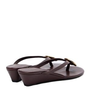 Christopher Esber Leather Wedge Thong Sandals - Black