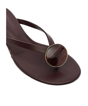 Christopher Esber Leather Wedge Thong Sandals - Black