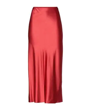 MAISON MARGIELA Minimalist Solid-color Satin Midi Skirt - Red