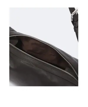LEMAIRE Solid Color Leather Shoulder Bag - Black