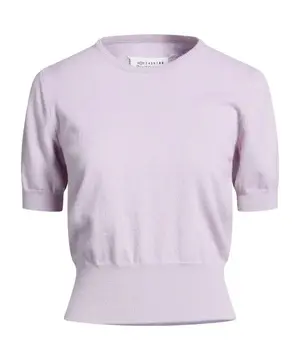 MAISON MARGIELA Solid-color Short-sleeve Knit Top - Purple