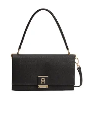Tommy Hilfiger Gold Tone Logo Clasp Shoulder Bag