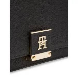Tommy Hilfiger Gold Tone Logo Clasp Shoulder Bag