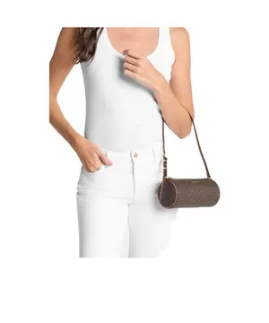 Michael Kors Monogram Barrel Shoulder Bag