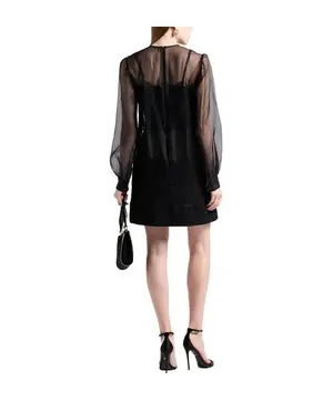 Dolce & Gabbana Chiffon Lace Long-sleeve Dress