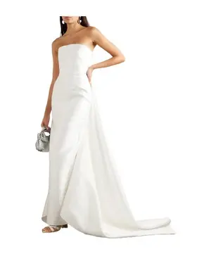 Solace Strapless Pleated Twill Gown